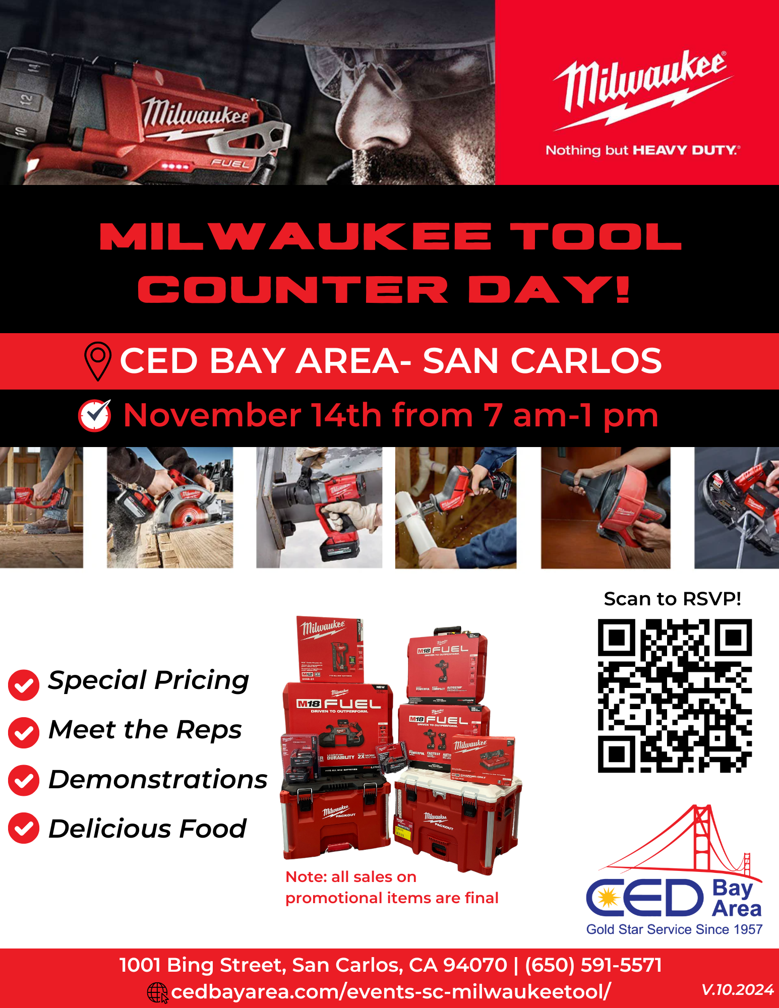 San Carlos Milwaukee Tool Counter Day 11/14 - CED Bay Area